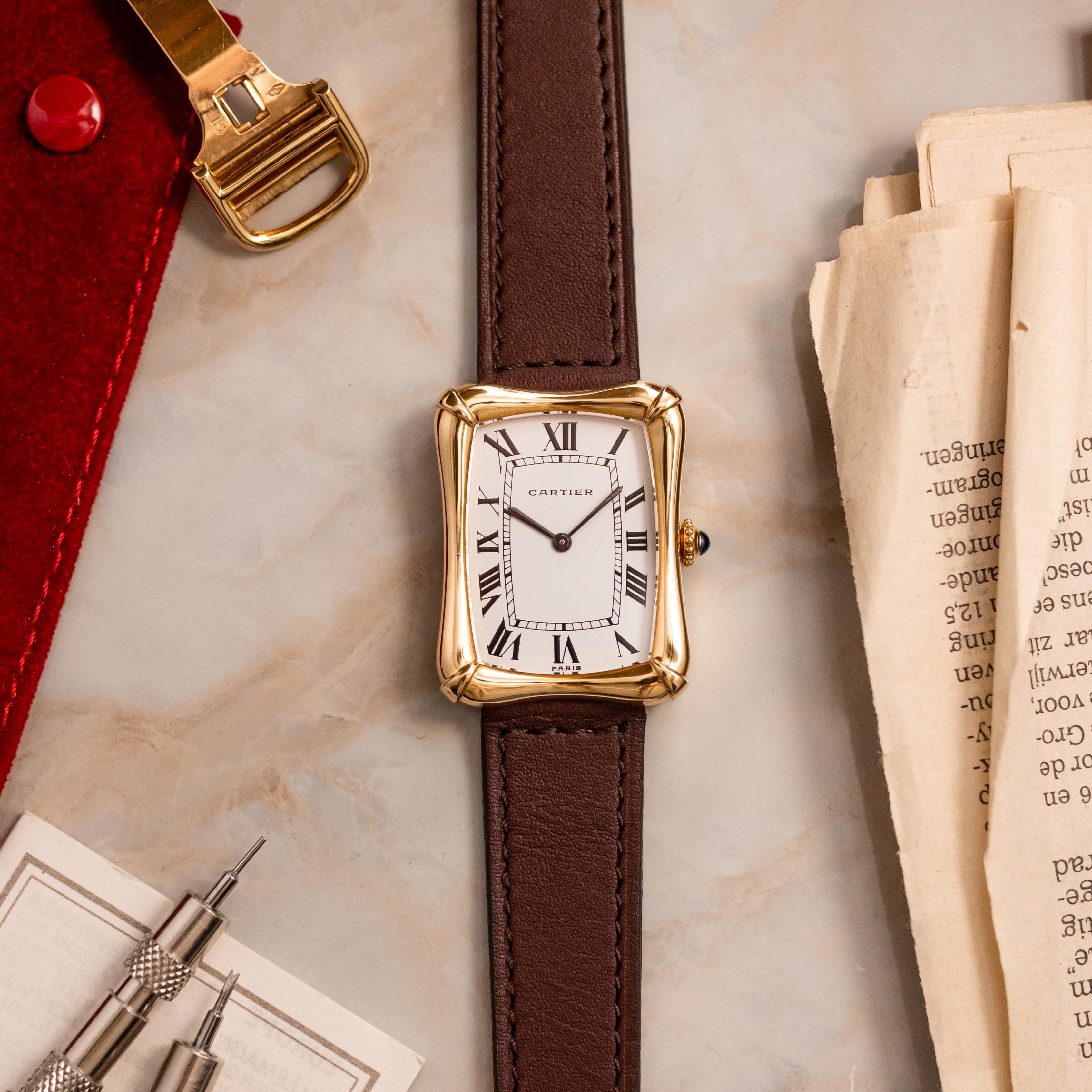 Cartier Bamboo Coussin - Yellow gold - Ref 78102 – Mr Watchley